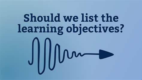 should we list the learning objectives experiencing elearning
