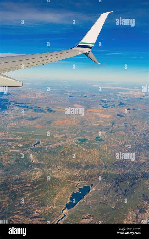 Aerial View Of The Quail Lake At Los Angeles County California Stock