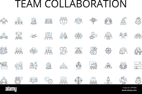 Team Collaboration Line Icons Collection Disruption Agility