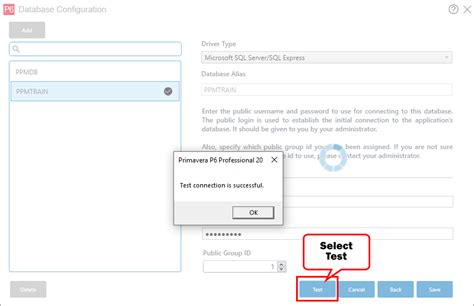 how to set up a sql server database for primavera p6 professional