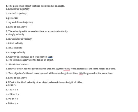 Solved The Path Of An Object That Has Been Fired At An Chegg