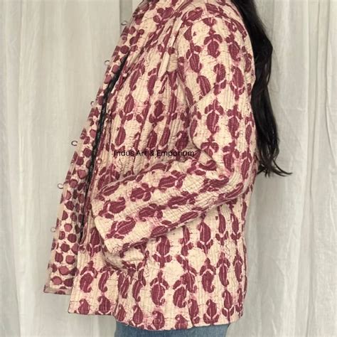 Block Printed Cotton Woman Jacket Cotton Quilted Unisex Jacket Hand Block Printed Jacket At Rs