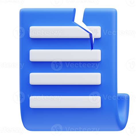 3d Rendering Of Corrupt Document Icon Illustration 12625014 Png
