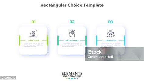 3개의 정사각형 종이 흰색 요소가 수평 행에 배치됩니다 비즈니스 프로젝트 성공을 위한 3단계 연속 개념 현대 인포 그래픽 디자인 템플릿 배너에 대 한 간단한 평면 벡터