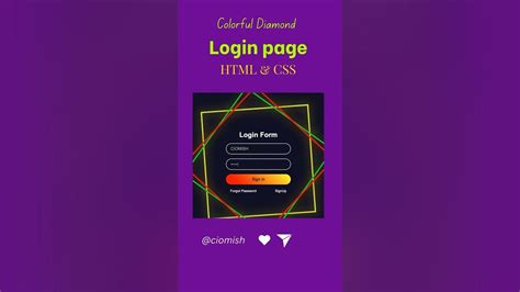 Colorful Login Page Like And Subscribe Html Css Coding Webdesign Login Loginpage Loginform