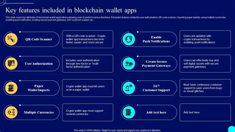 Key Features Included Apps Comprehensive Guide To Blockchain Wallets