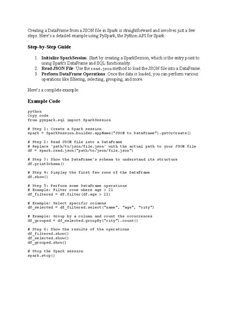 Creating A Data Frame From A Json File Explanation Creating A
