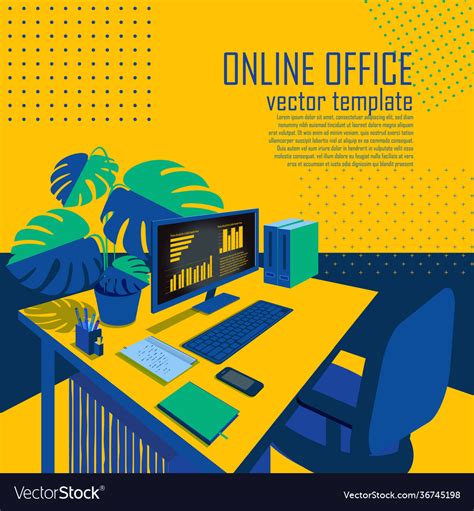 Isometric Image Workplace Royalty Free Vector Image