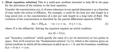 Solved [heat Equation Solution] This Is A Multi Part Problem