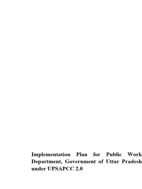 Implementation Plan Of Pwd V1 31052024 Download Free Pdf Climate
