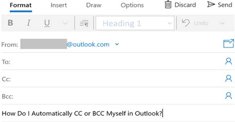 how to automatically cc or bcc yourself in outlook technipages