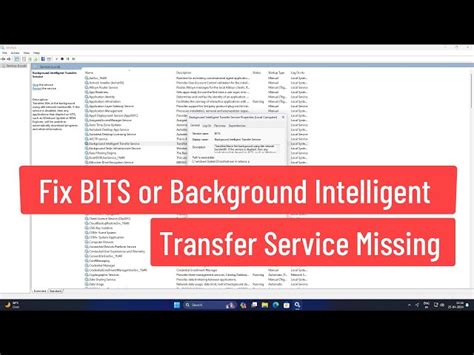 Background Intelligent Transfer Service Fix Windows Could Not Start