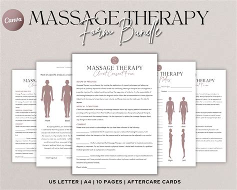 Massage Therapy Forms Massage Consent Massage Consultation Massage