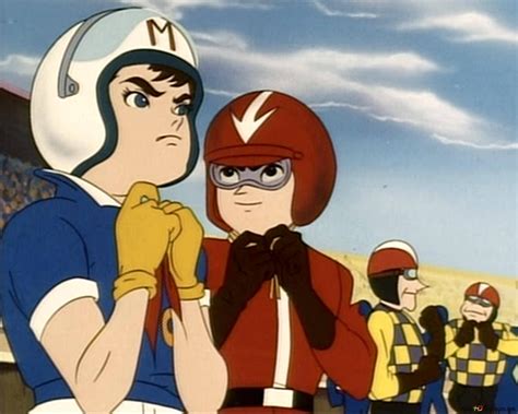 Speed Racer Cartoon Anime Characters On The Racetrack 4k Wallpaper Download