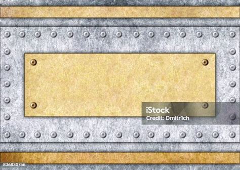 금속 간판 청동 또는 황동 프레임 배경 3d 일러스트 레이 션 장례 명판에 대한 스톡 사진 및 기타 이미지 장례 명판 황동 리벳 Istock