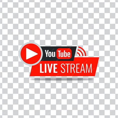 Premium Vector A Youtube Live Stream Logo With A Red Ribbon