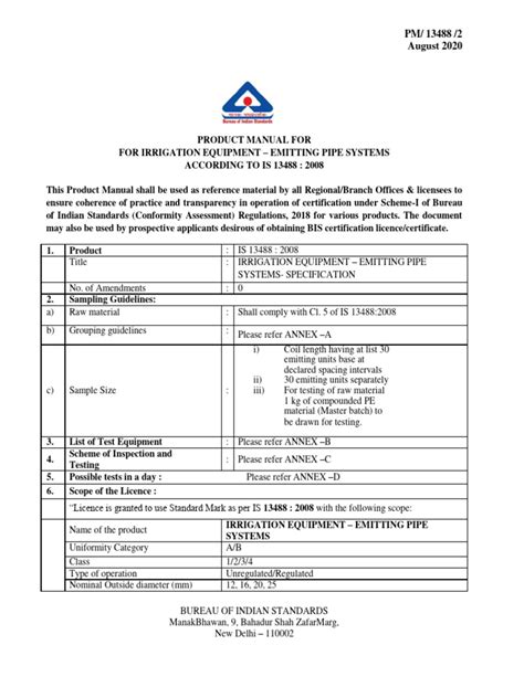 Revised Pm Is 13488 Pdf Pipe Fluid Conveyance
