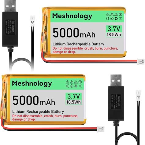 3 7v 5000mah Lipo Battery With Usb Charger For Arduino Esp32 And Drone Meshnology