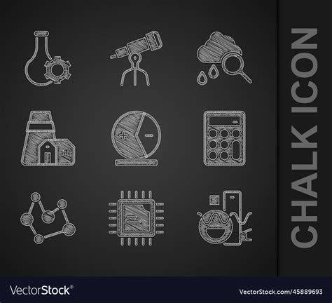 Set Atom Processor Cpu Basic Geometric Shapes Vector Image