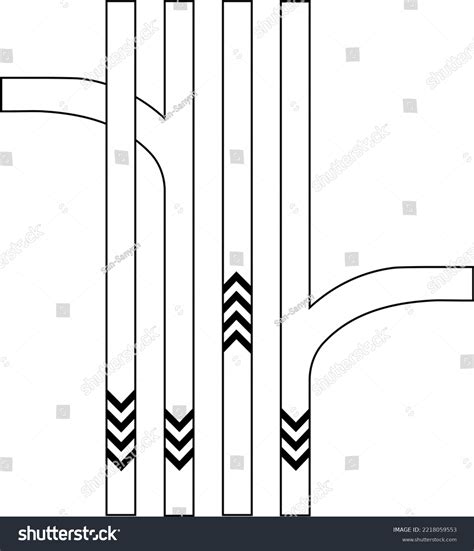 Wayfinding Direction Indicators Applied Floor Outline Stock Vector