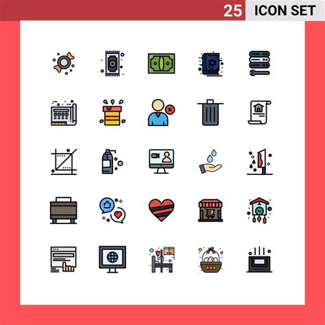 Pictogram Set Of 25 Simple Filled Line Flat Colors Of Settings Scary Business Holy Book Editable