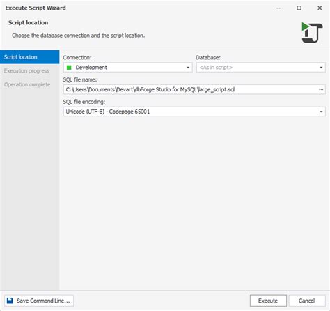 Open And Execute Large Scripts In The Sql Editor