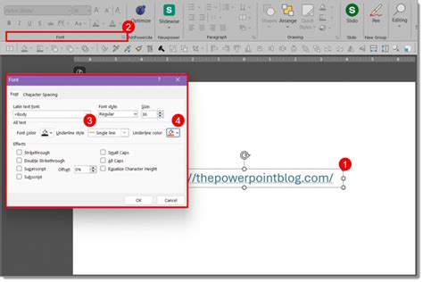 Powerpoint Hyperlink Underlines Are Not The Same As Text Underlines