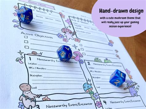Dnd Session Notes And Coloring Page Mushrooms Etsy Australia
