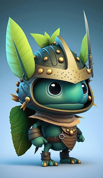 Premium Photo Cute Grasshopper Animal Warrior 3d Game Model Generative Ai