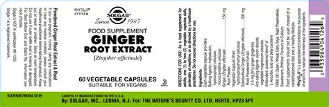 SOLGAR - Ginger Root Extract – 60 Vegetable Capsules – onelifehealth