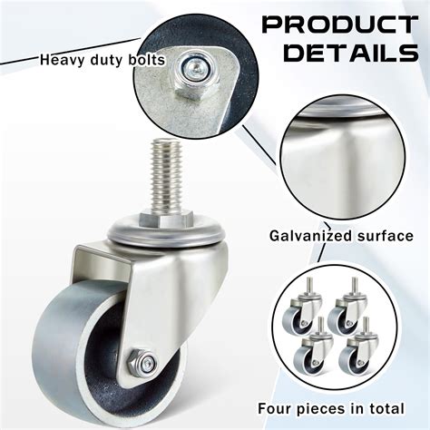 4 Pcs Replacement Iron Racing Jack Caster Wheels 3 Ton