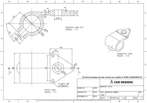 Mechanical PDF Practice Drawing Sheets For AutoCAD CATIA NX Worksheets Library