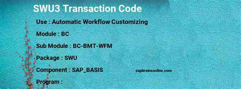 SWU SAP Tcode For Automatic Workflow Customizing