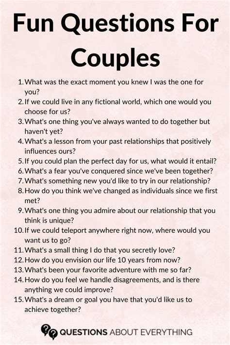 180 Fun Questions For Couples In 2024 Fun Questions To Ask Couple Questions Intimate Questions