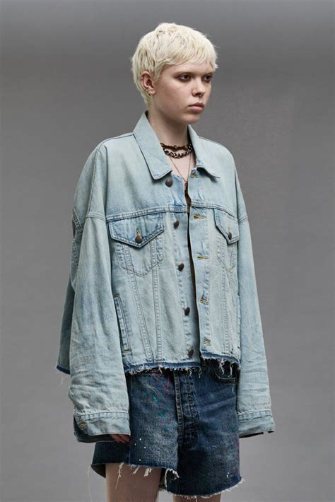 Oversized Cut Off Trucker Jacket Lennon Blue R13