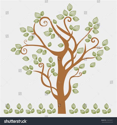 Vector Tree Illustration Stock Vector Royalty Free 158353817 Shutterstock
