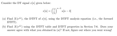 Solved Consider The DT Signal A N Given Below N Un A Chegg