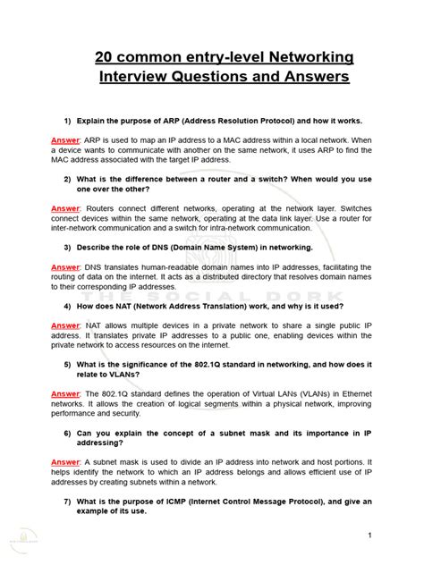 20 common entry level networking interview q and a pdf computer