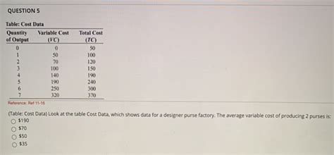 solved question 1 table labor and output quantity total