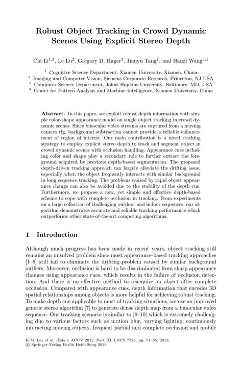 Pdf Robust Object Tracking In Crowd Dynamic Scenes Using Explicit
