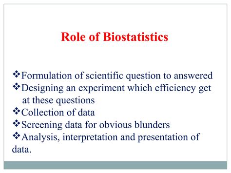 Role Of Biostatistics New Ppt