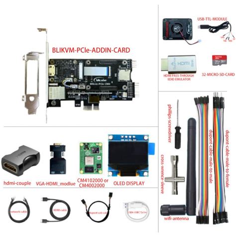Blikvm PCIe Add In Card With Cooling Fan And OLED Display BLIKVM PCIe
