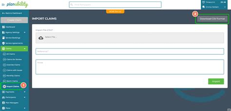 create claims csv import