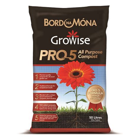 Bord Na Mona Growise Pro 5 All Purpose Compost 50l Dewaldens Garden Centre