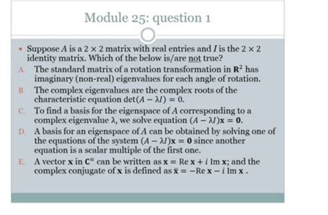 Solved Module Question Suppose A Is A X Matrix Chegg Com
