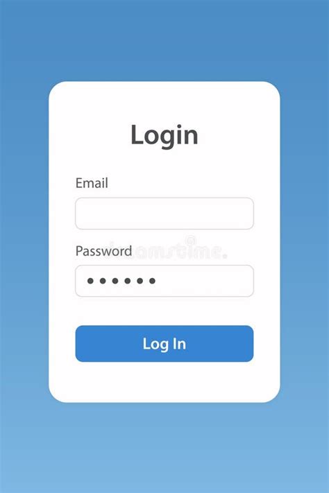Modern Login Screen With Email And Password Fields Stock Illustration Illustration Of Submit