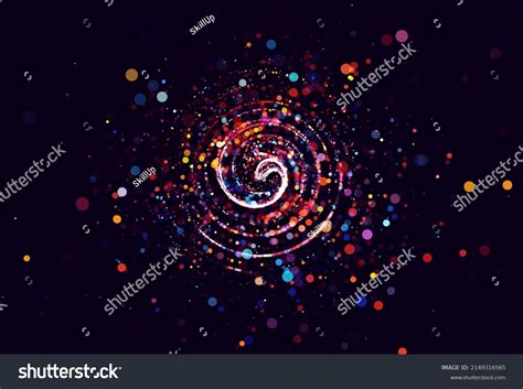 Big Data Visualization Circular Particles Dots Stock Vector Royalty