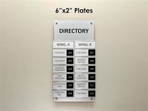 Customizable Silver Metal Office Directory Sign With Removable Plates