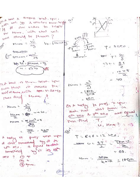 Kinematics Handwritten Notes Pdf