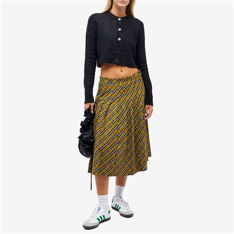 Danielle Guizio Gibson Pleated Skirt Yellow Plaid End Us